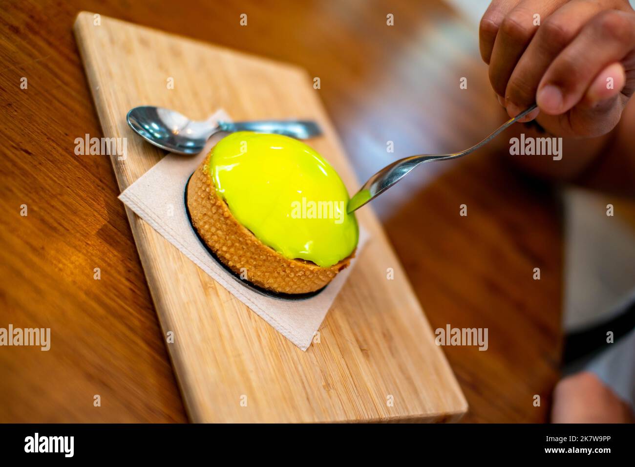 Custard dessert served with fruit hi-res stock photography and images ...