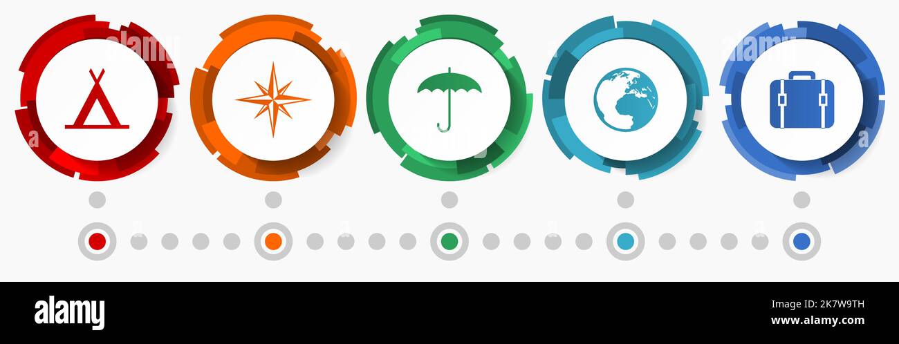 Adventure concept vector icon set, travel infographic template,colorful ...