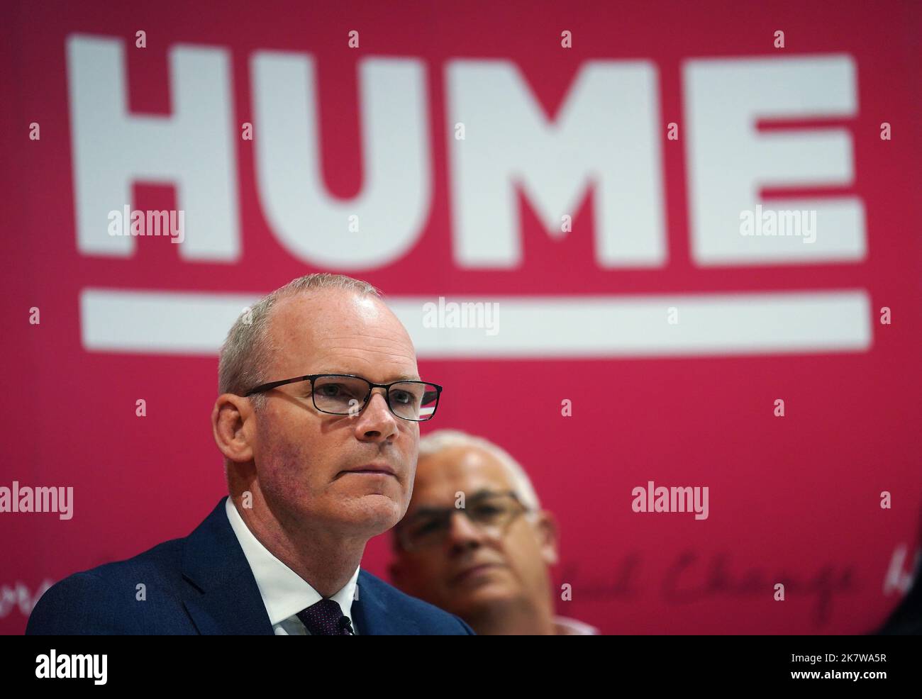 Irish Foreign Affairs Minister Simon Coveney prepares to speak at a ...