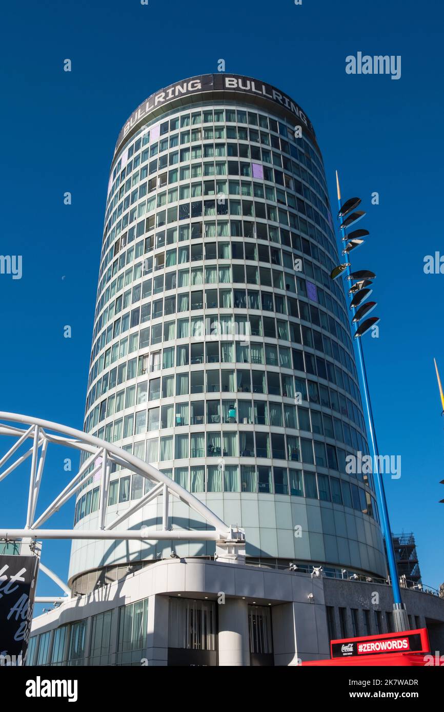 View of The Rotunda from the Bull Ring Shopping Centre in Birmingham ...