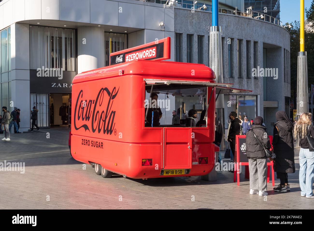 Coca Cola Zero Sugar promotional van in Birmingham's Bull Ring Shopping ...