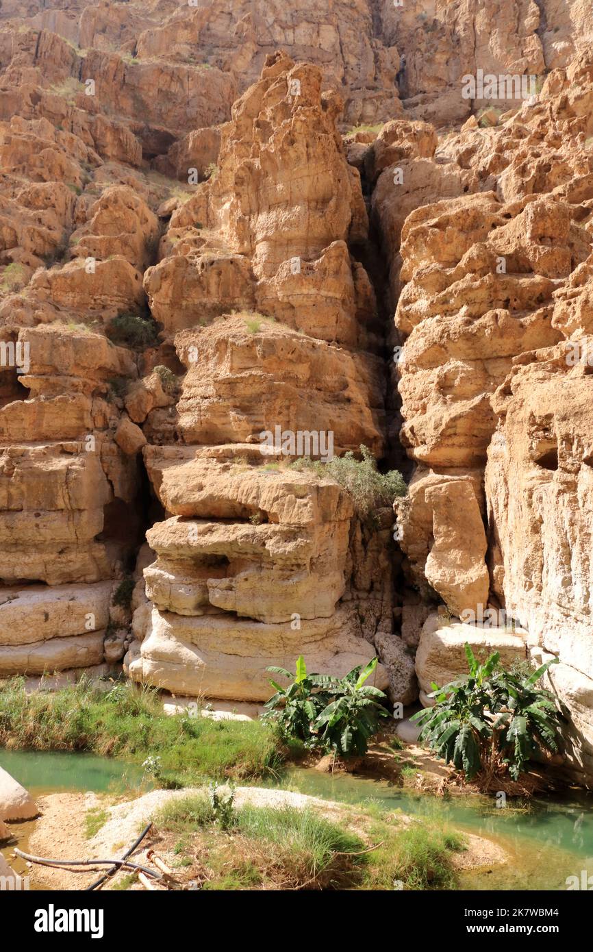 Wadi Shab, Tiwi, Oman: beautiful scenic canyon near Muscat Stock Photo ...