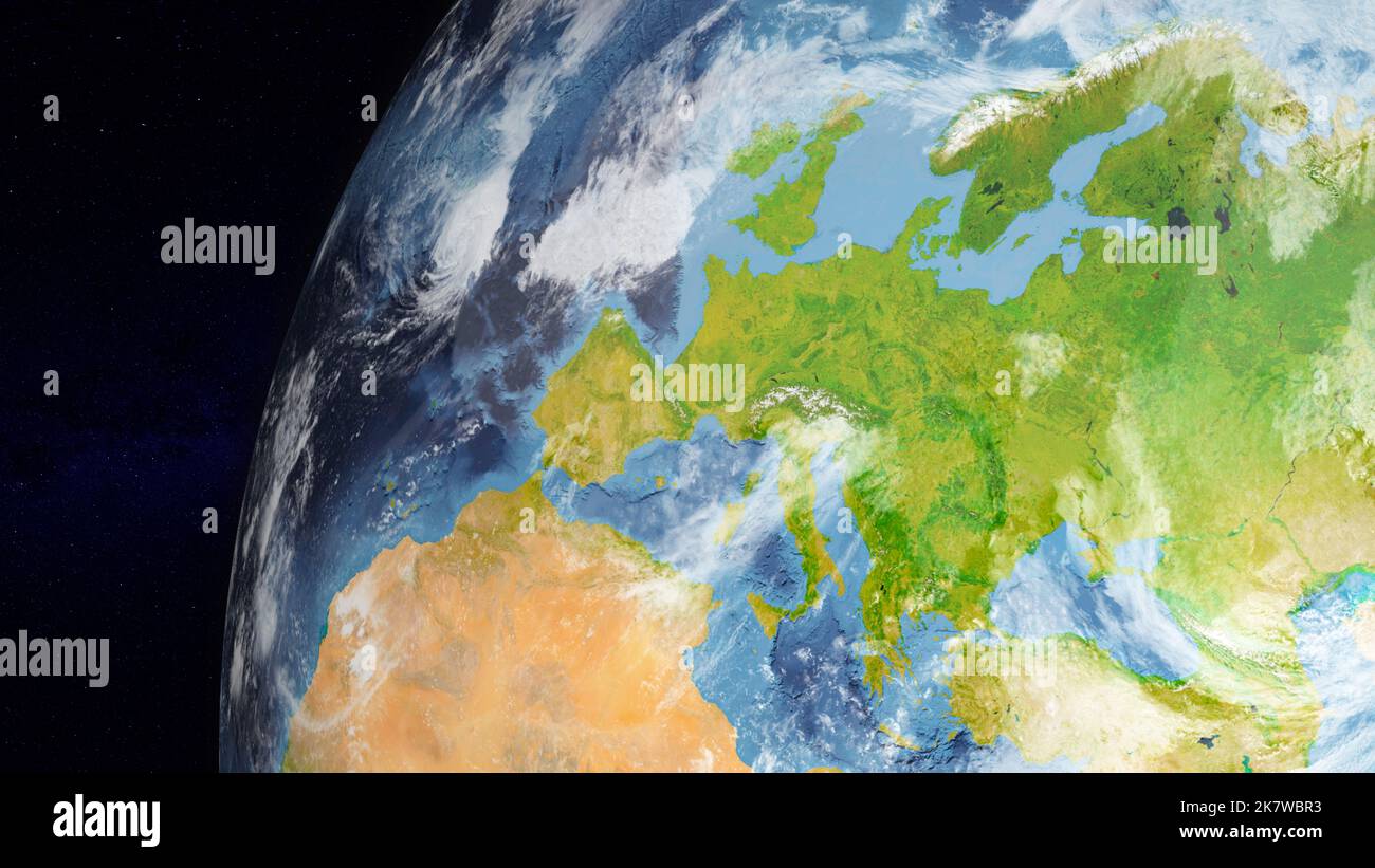 Realistic Earth globe focused on Europe Stock Photo - Alamy