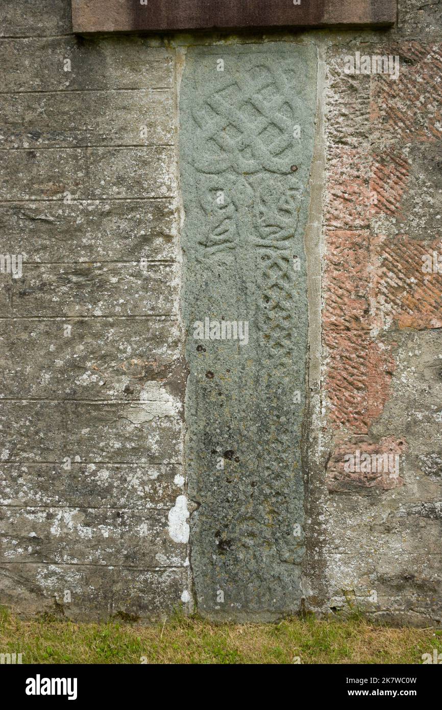 Ancient graveslabs built into the wall of Strachur Church, Argyll ...