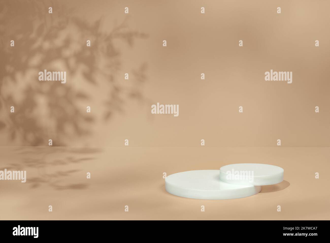 scene with circle podium on beige background and shadows Stock Photo ...