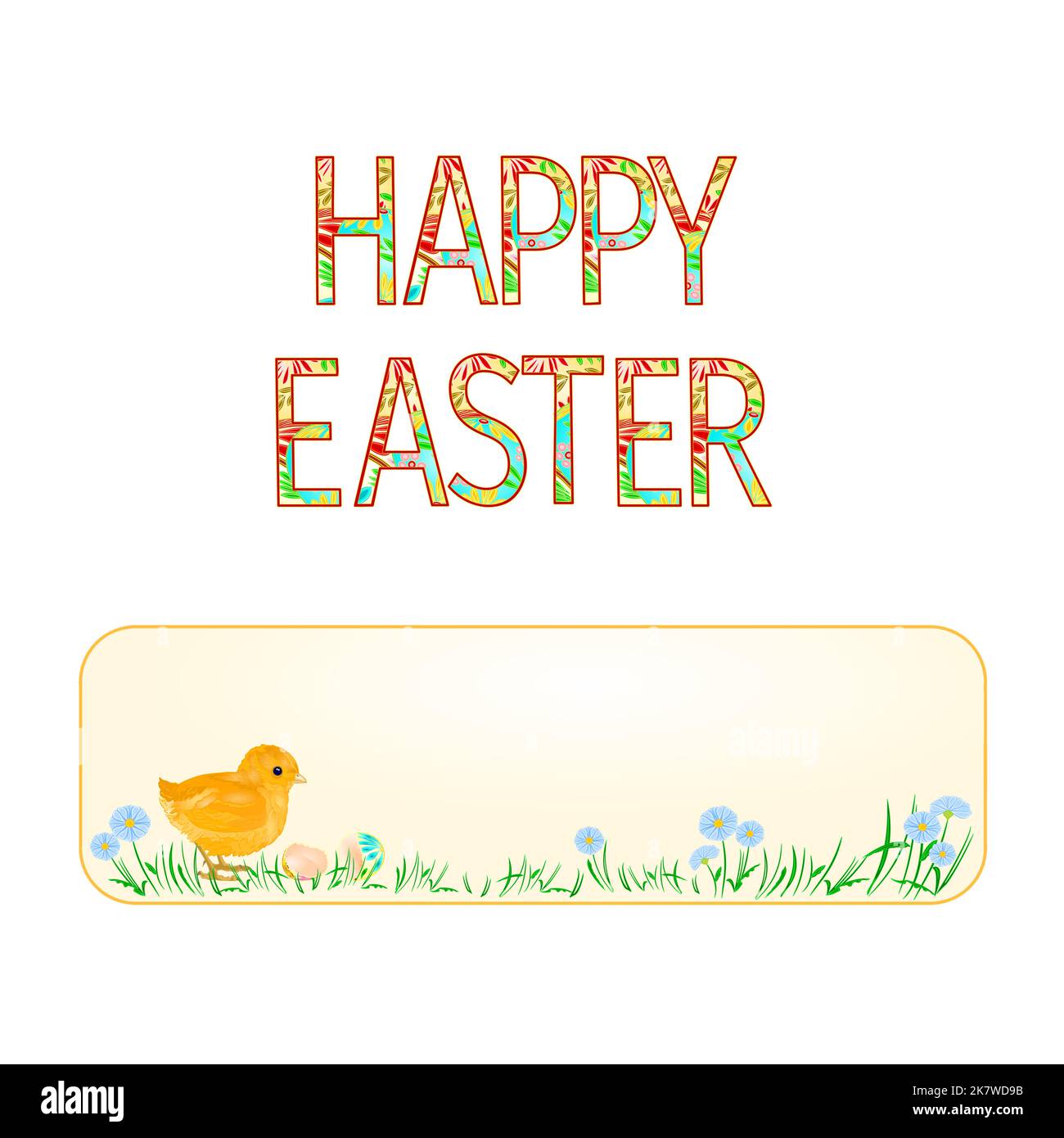 Banner Happy easter Easter chicks and Easter eggs vintage vector ...