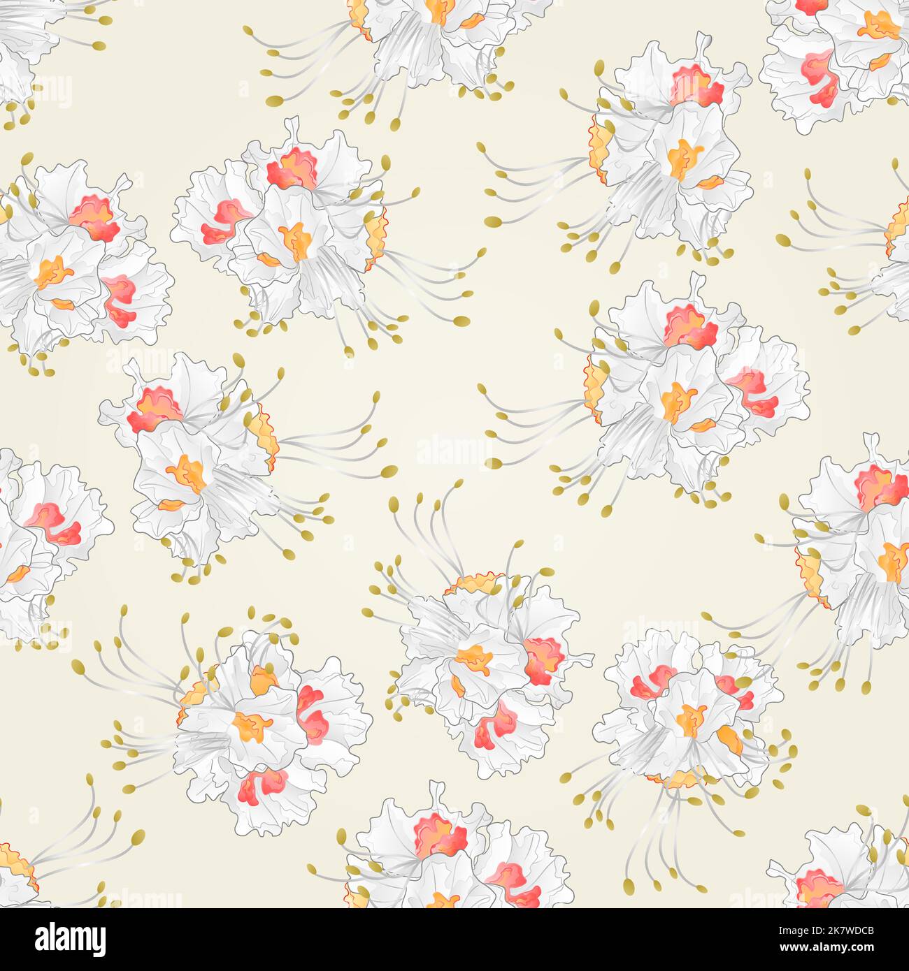 Seamless texture Chestnut flower vintage vector illustration Stock ...