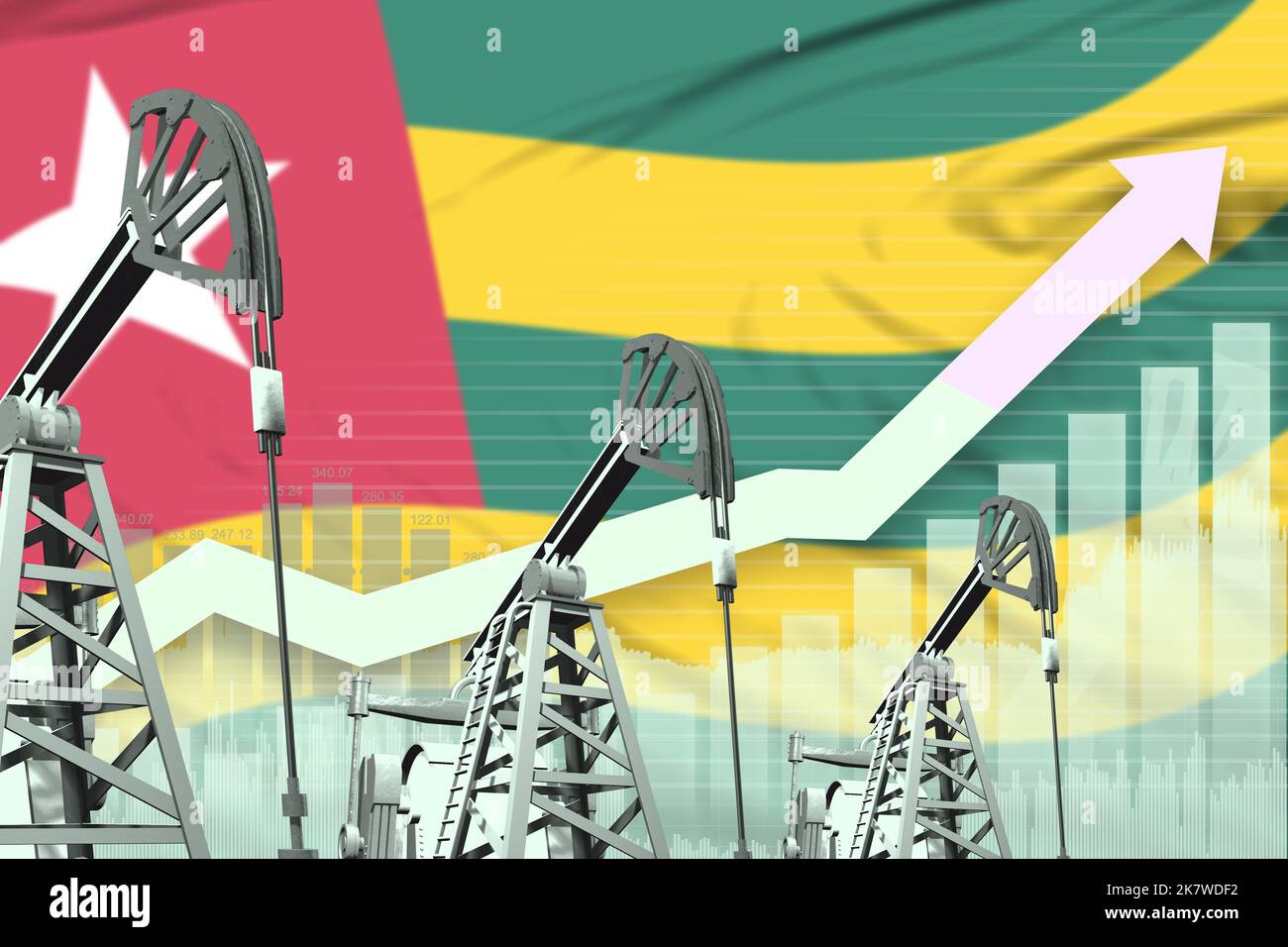 Togo oil industry concept, industrial illustration - rising up chart on ...