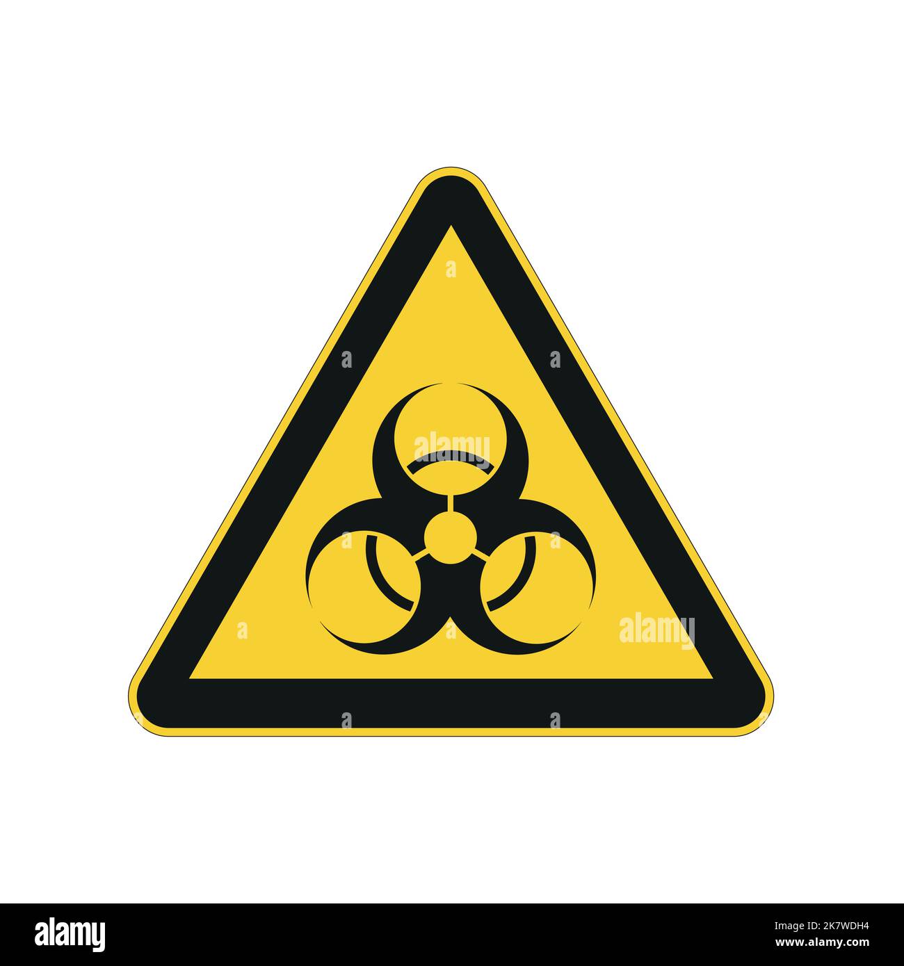 Biohazard symbol sign. Biological hazard icon inside yellow circular ...