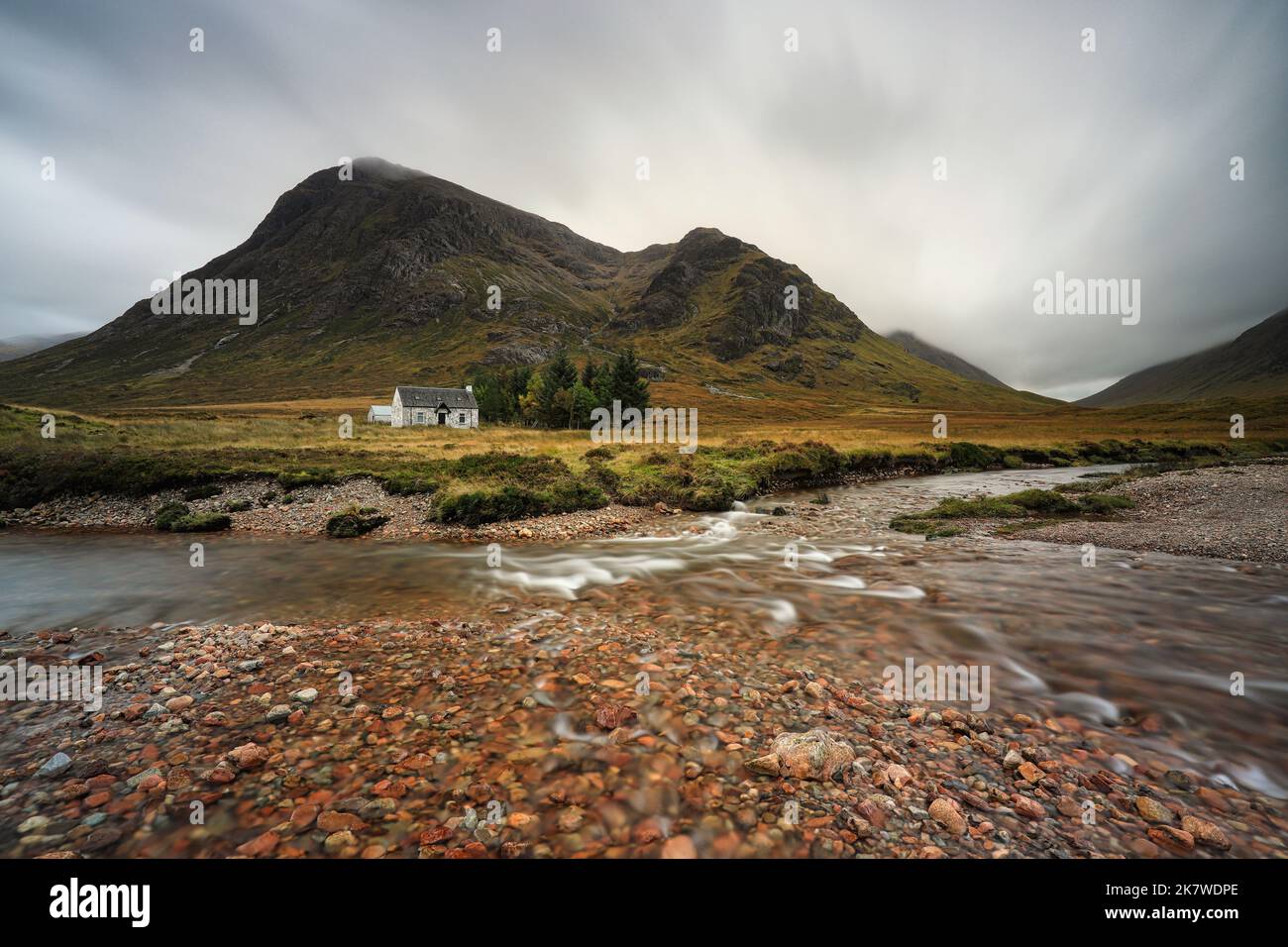 Glencoe Scotland autumn colours bothy on the moors Stock Photo - Alamy
