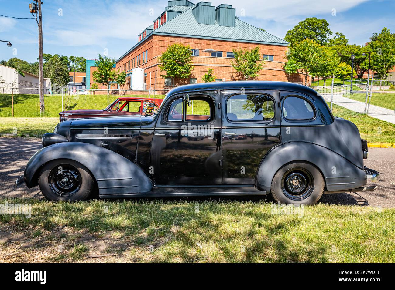Falcon Heights, MN - June 19, 2022: High perspective side view of a ...