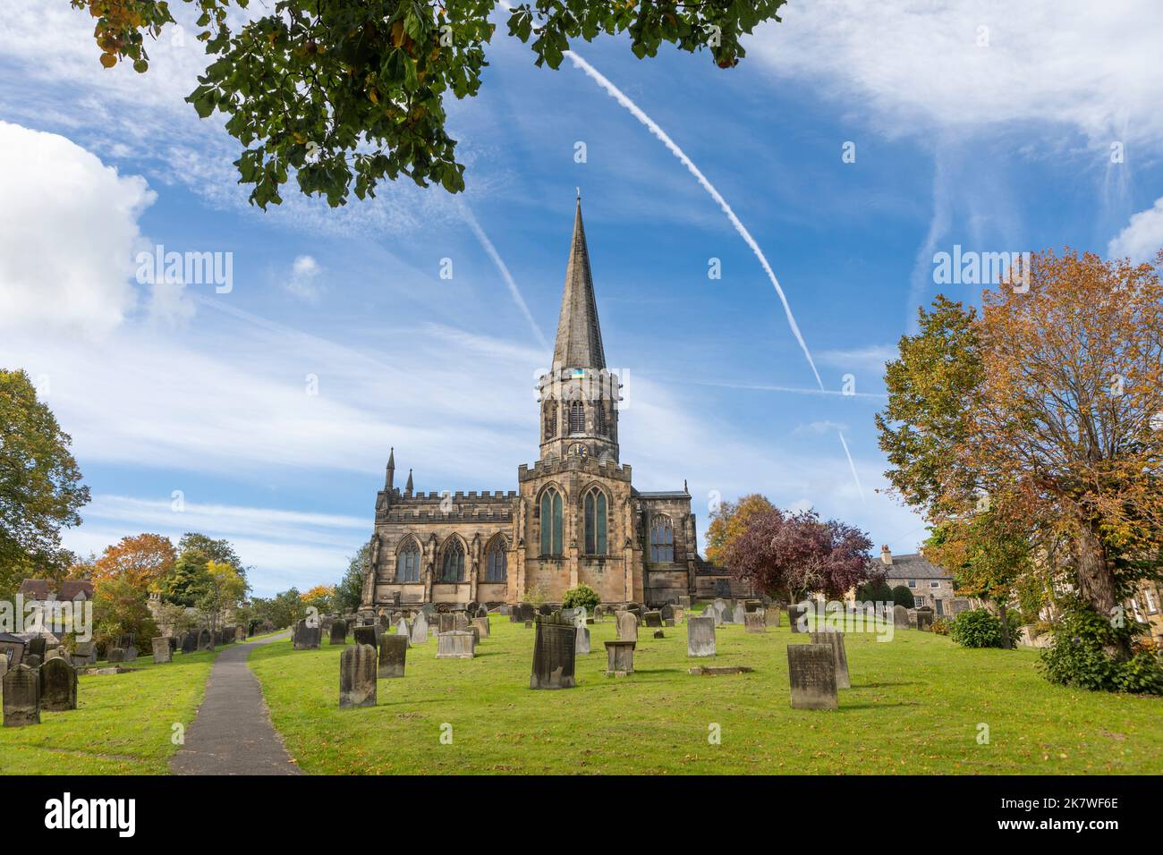 All Saints Church in Bakewell in the Peak District of Derbyshire Stock ...