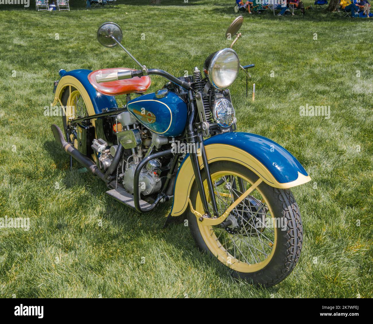 GROSSE POINTE SHORES, MI/USA - JUNE 16, 2013: A 1936 Harley Davidson EL ...
