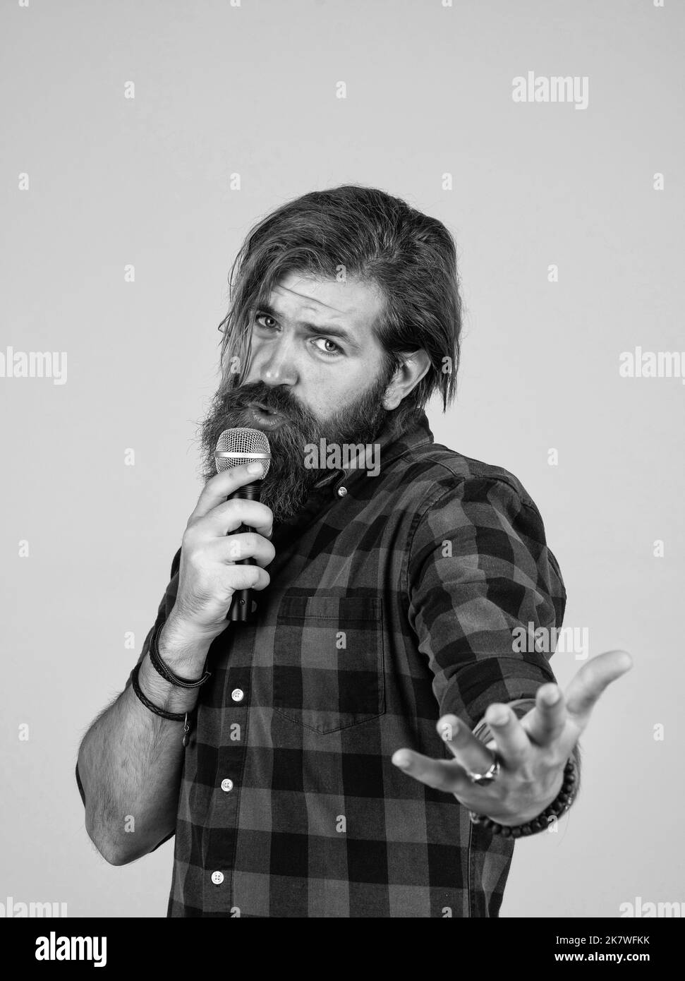 Bearded singer Black and White Stock Photos & Images - Alamy