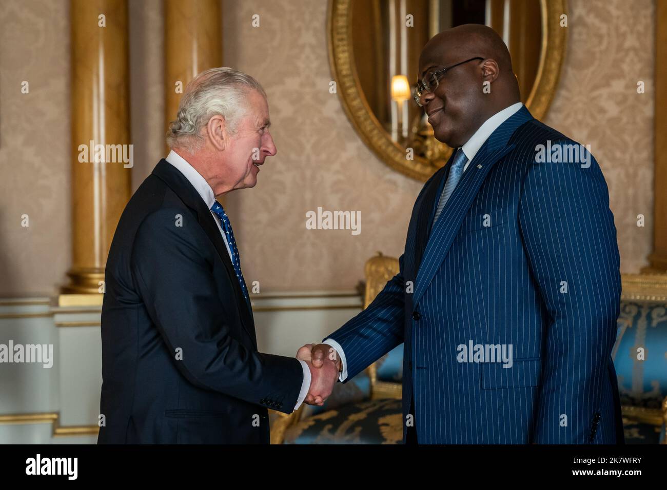 King Charles III during his audience with Felix Tshisekedi, President ...