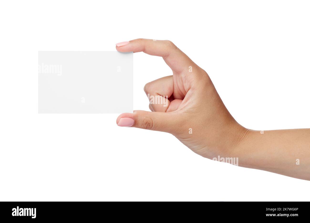 note paper card blank sign hand holding woman female greeting empty ...