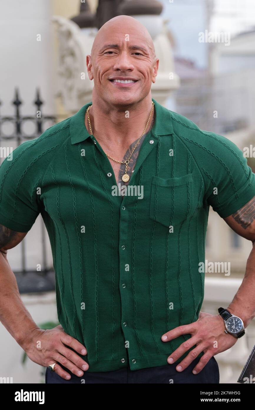 Madrid, Spain. 19th Oct, 2022. Actor Dwayne Johnson poses during the ...