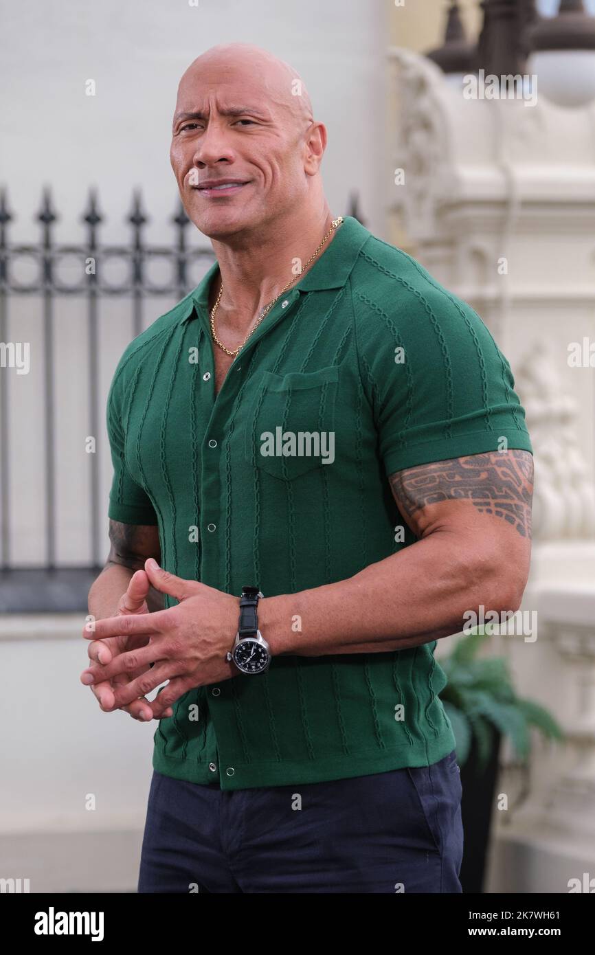 Madrid, Spain. 19th Oct, 2022. Actor Dwayne Johnson poses during the ...