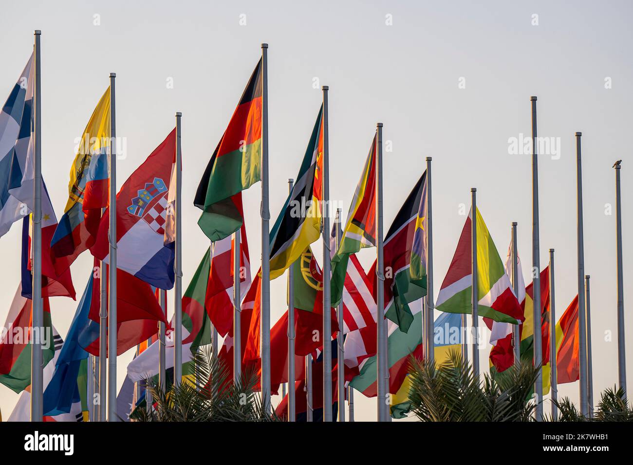 The Flag Plaza, displays 119 flags from countries with authorized ...