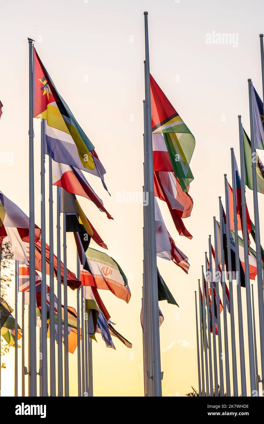 The Flag Plaza, displays 119 flags from countries with authorized ...