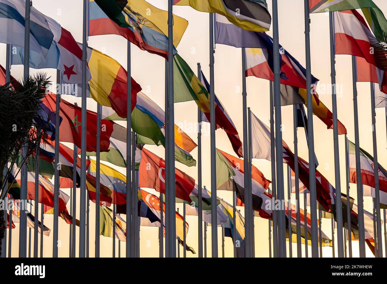 The Flag Plaza, displays 119 flags from countries with authorized ...