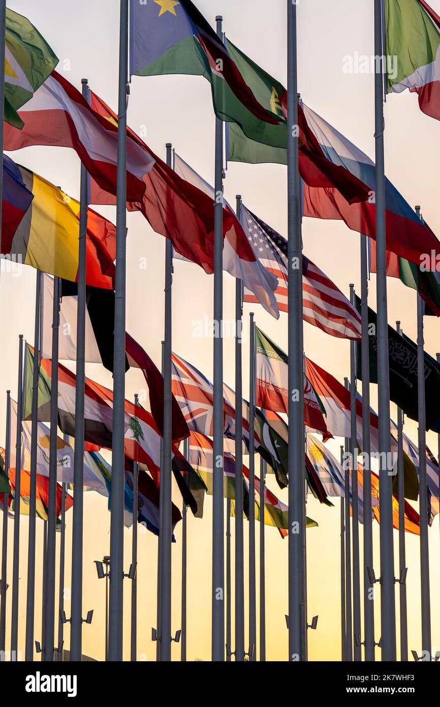 The Flag Plaza, displays 119 flags from countries with authorized ...