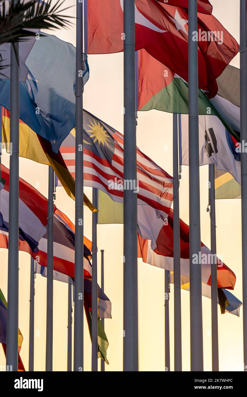 The Flag Plaza, displays 119 flags from countries with authorized ...