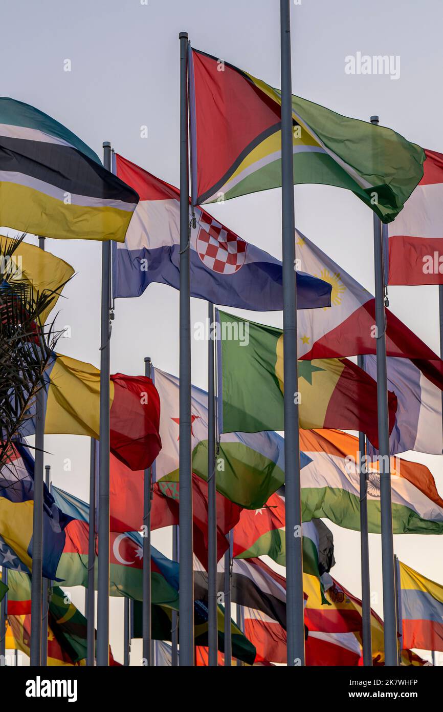 The Flag Plaza, displays 119 flags from countries with authorized ...
