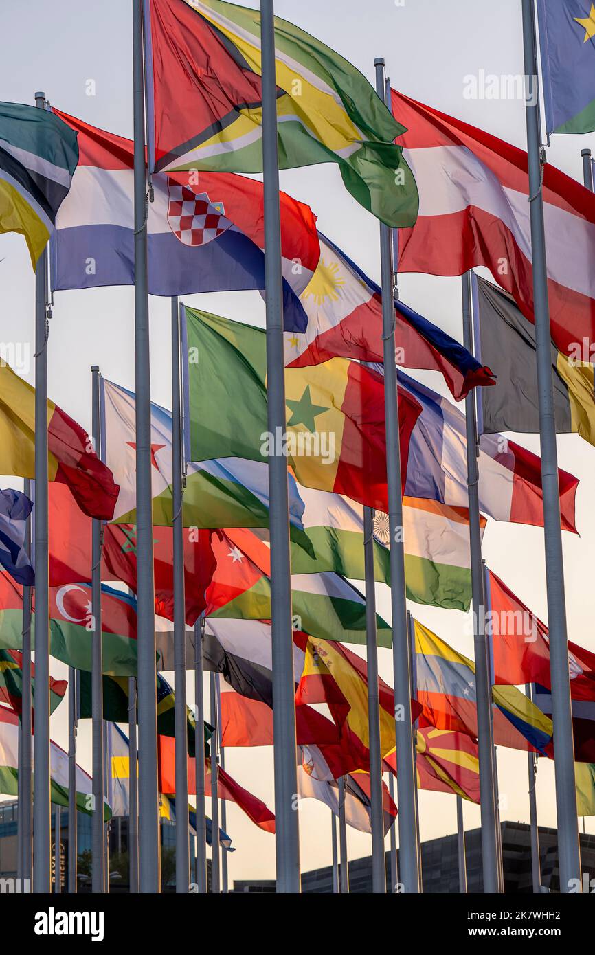 The Flag Plaza, displays 119 flags from countries with authorized ...