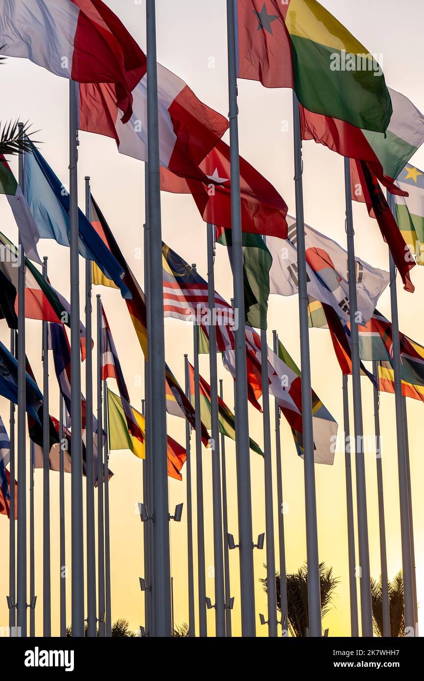 The Flag Plaza, displays 119 flags from countries with authorized ...