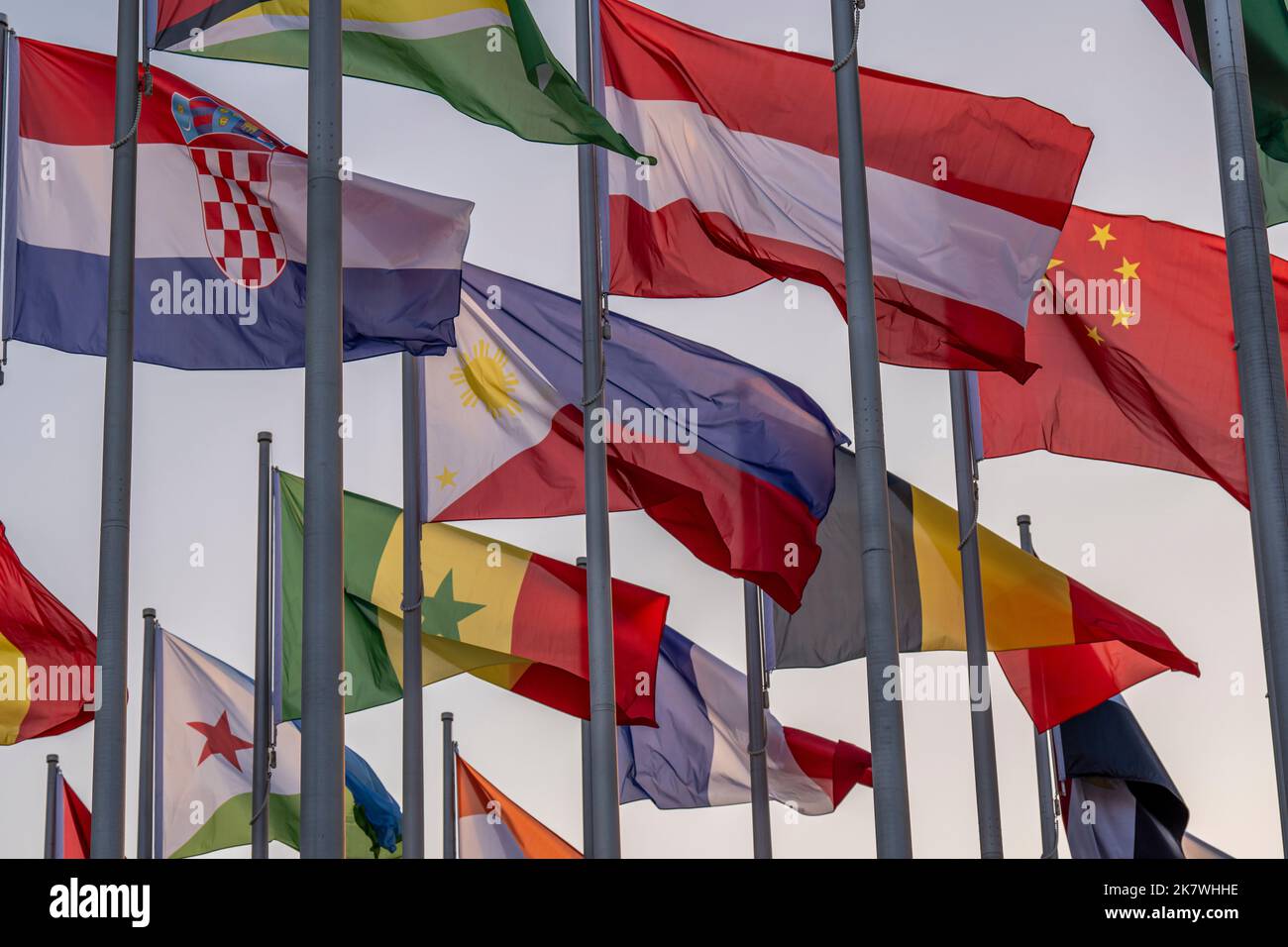 The Flag Plaza, displays 119 flags from countries with authorized ...