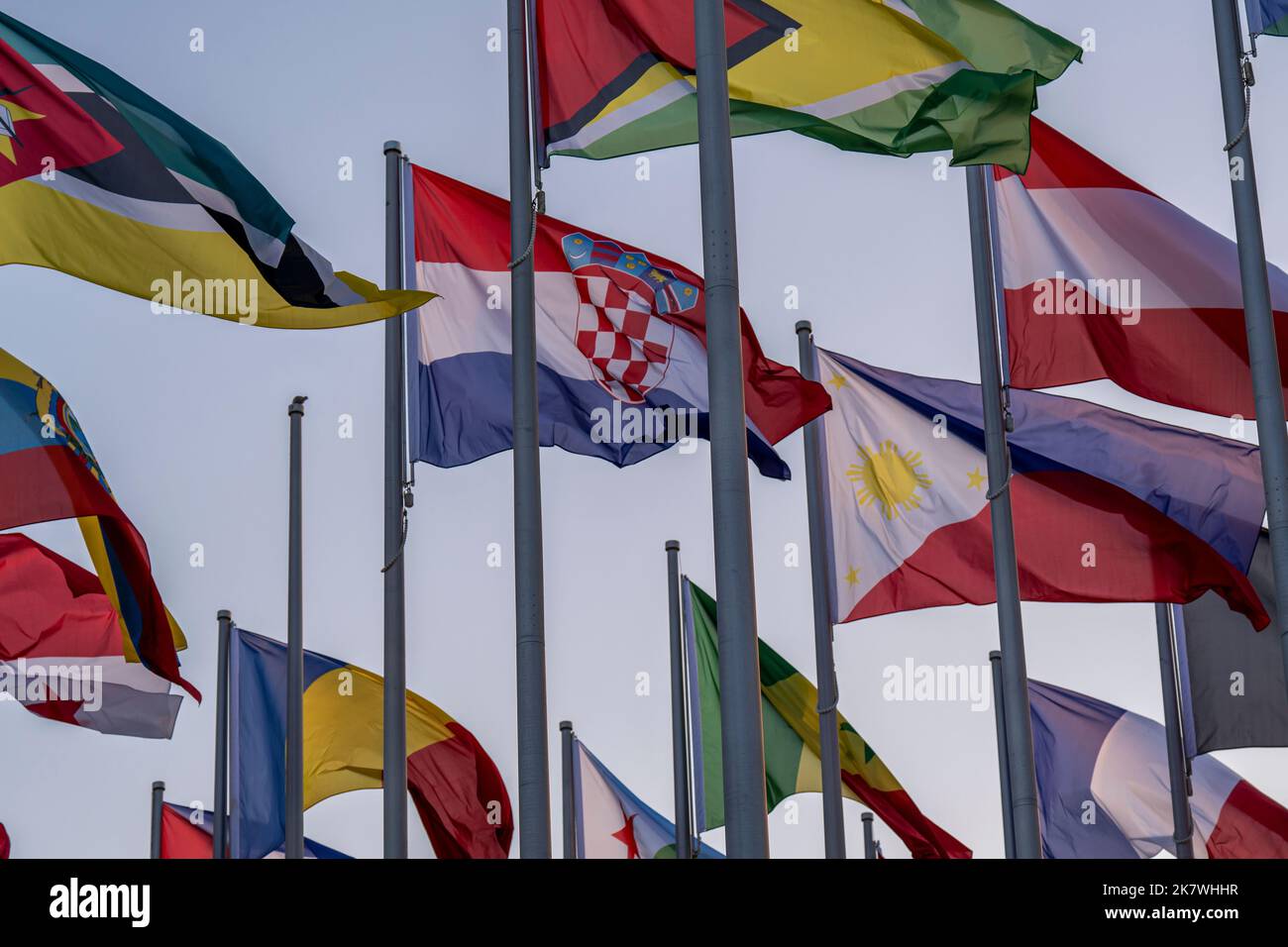 The Flag Plaza, displays 119 flags from countries with authorized ...