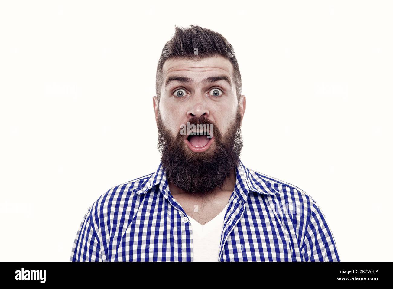 No way. Wondering concept. Handsome surprised man wonder. Surprised guy ...