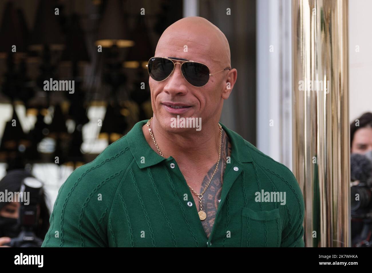 Actor Dwayne Johnson poses during the photocall for the presentation of ...