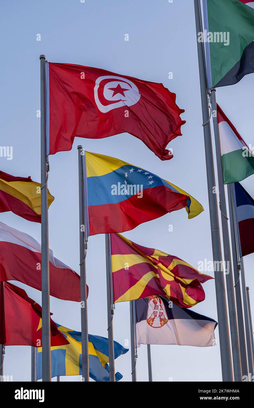 The Flag Plaza, displays 119 flags from countries with authorized ...