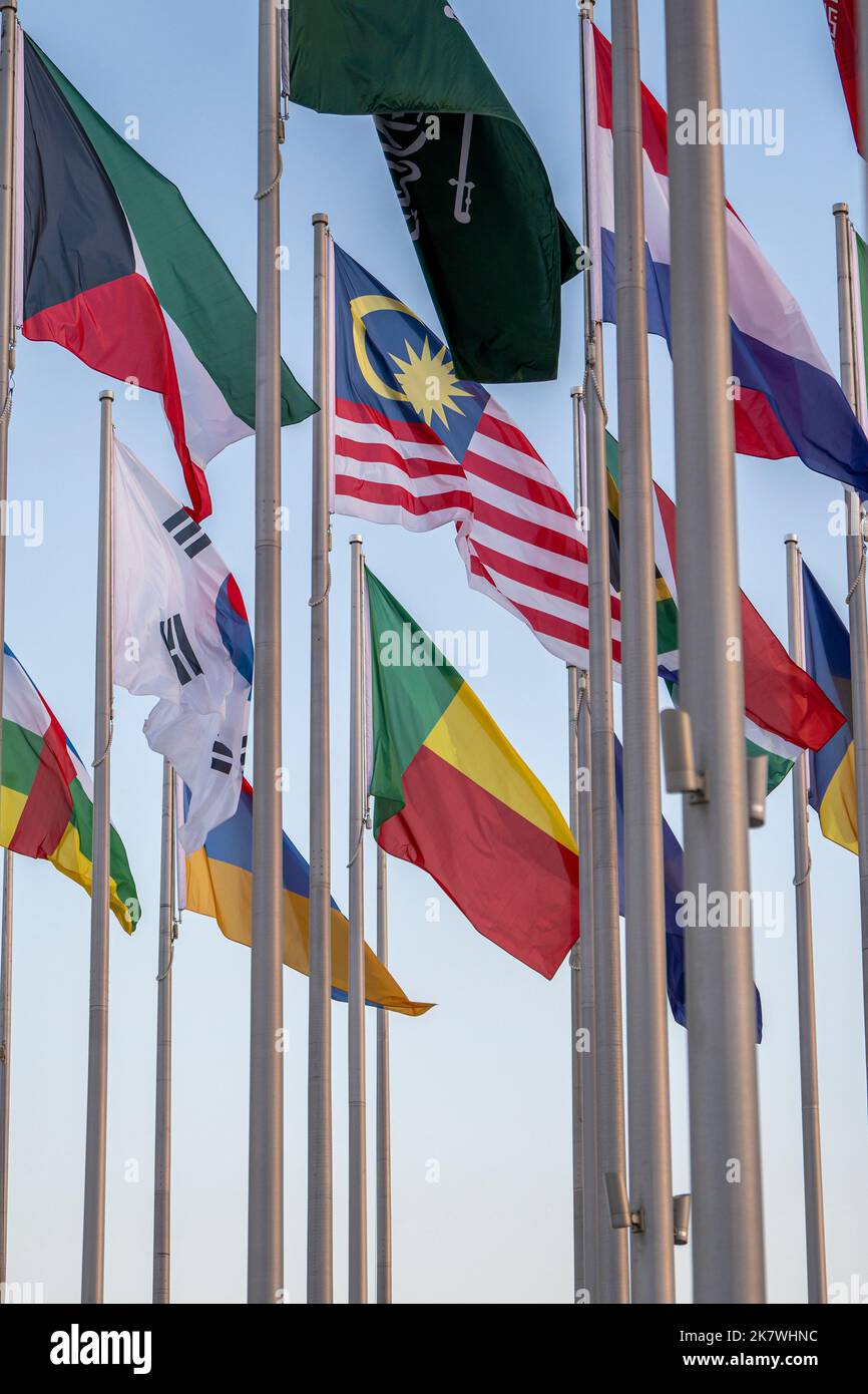 The Flag Plaza, displays 119 flags from countries with authorized ...