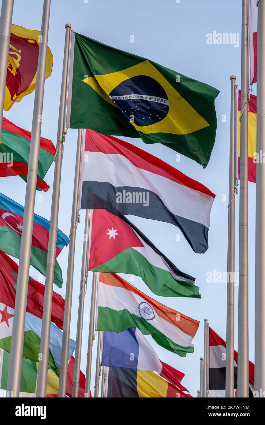 The Flag Plaza, displays 119 flags from countries with authorized ...