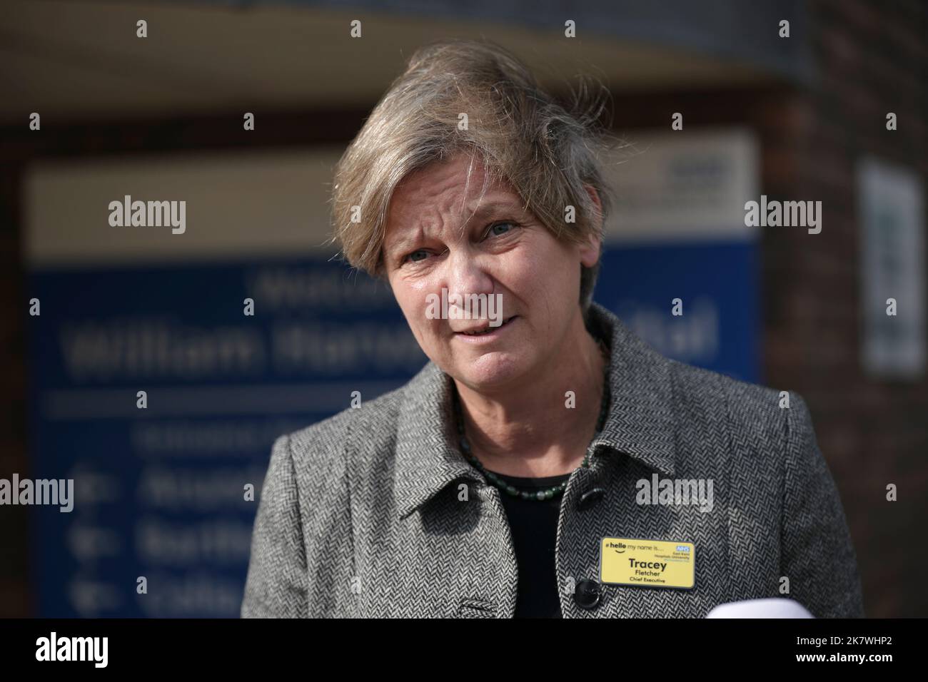 Tracey Fletcher, Chief Executive of East Kent Hospitals providing a ...