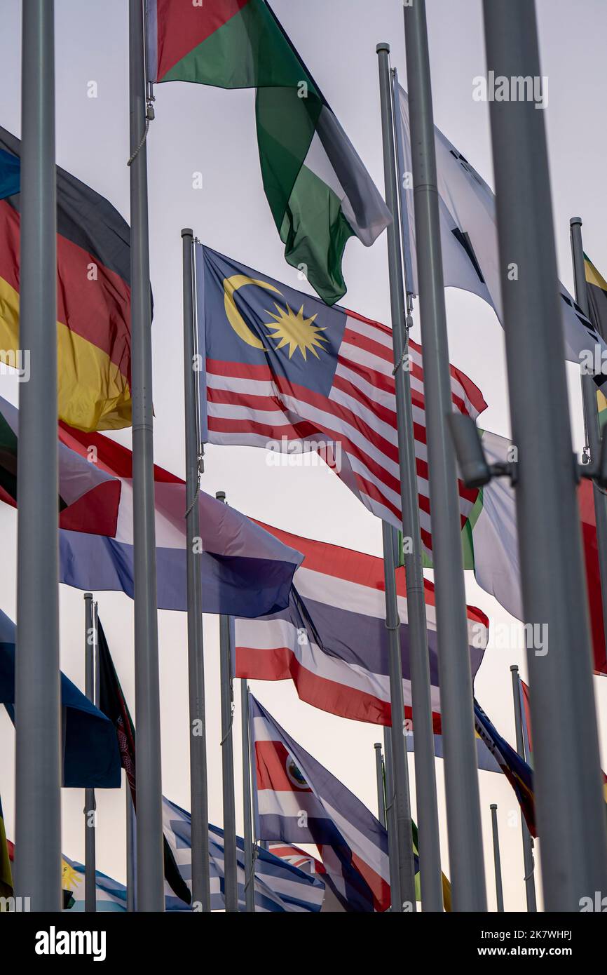 The Flag Plaza, displays 119 flags from countries with authorized ...