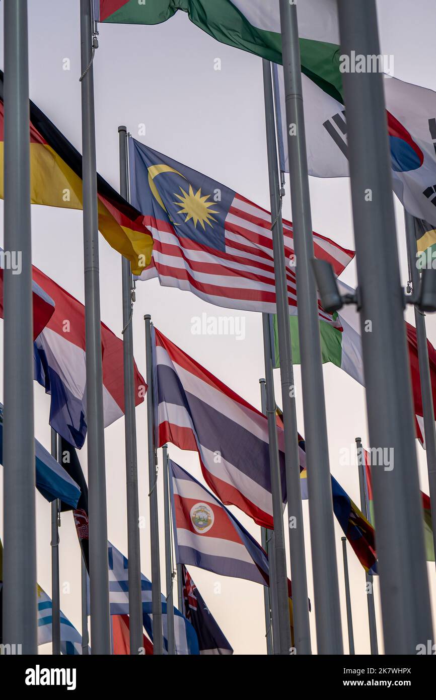 The Flag Plaza, displays 119 flags from countries with authorized ...