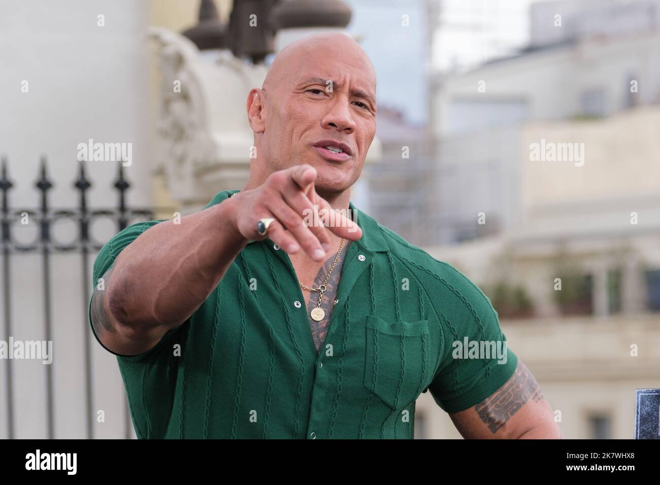 Actor Dwayne Johnson poses during the photocall for the presentation of ...