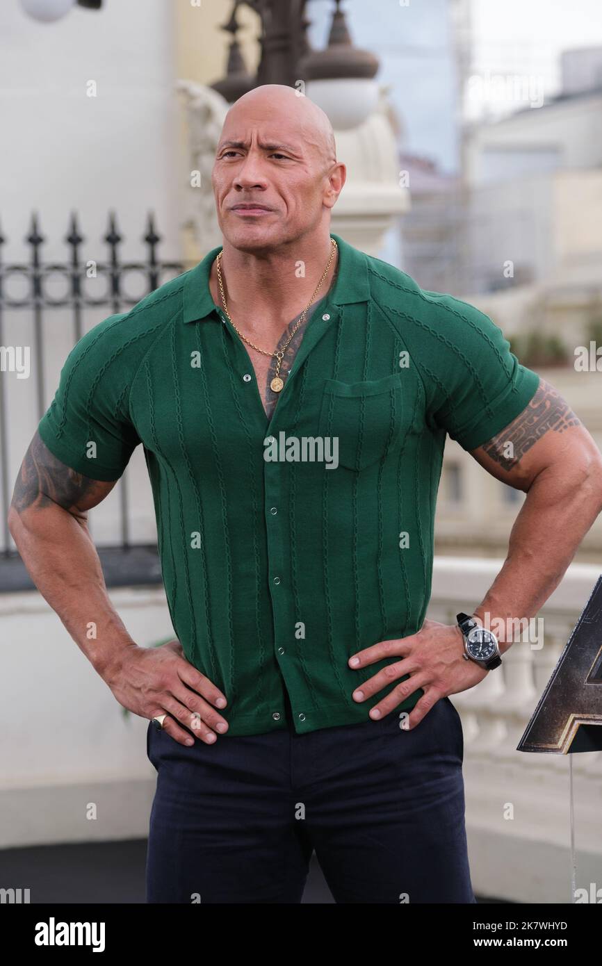 Madrid, Spain. 19th Oct, 2022. Actor Dwayne Johnson poses during the ...