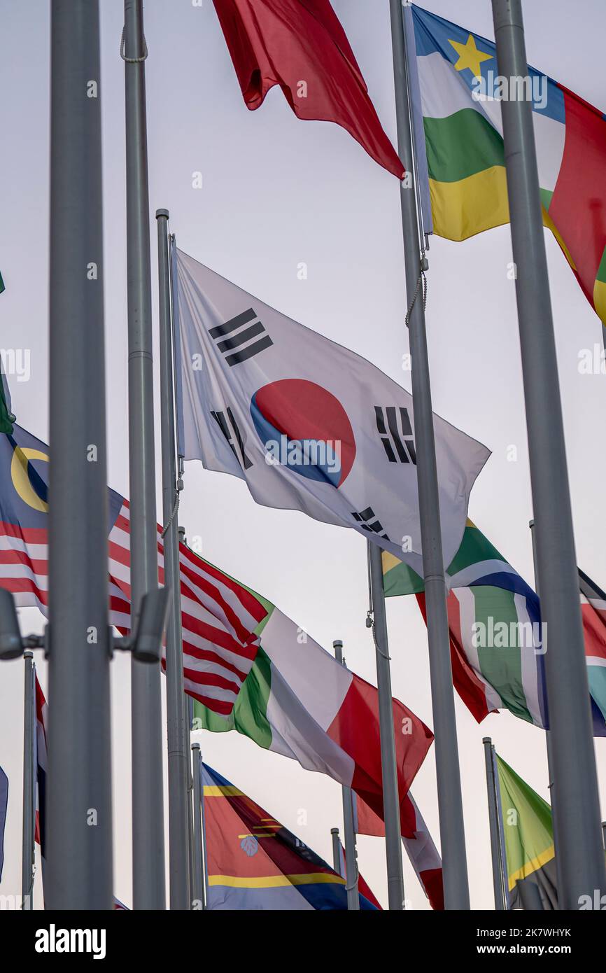 The Flag Plaza, displays 119 flags from countries with authorized ...