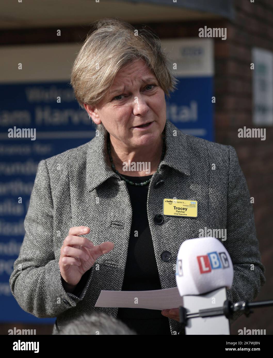 Tracey Fletcher, Chief Executive of East Kent Hospitals providing a ...