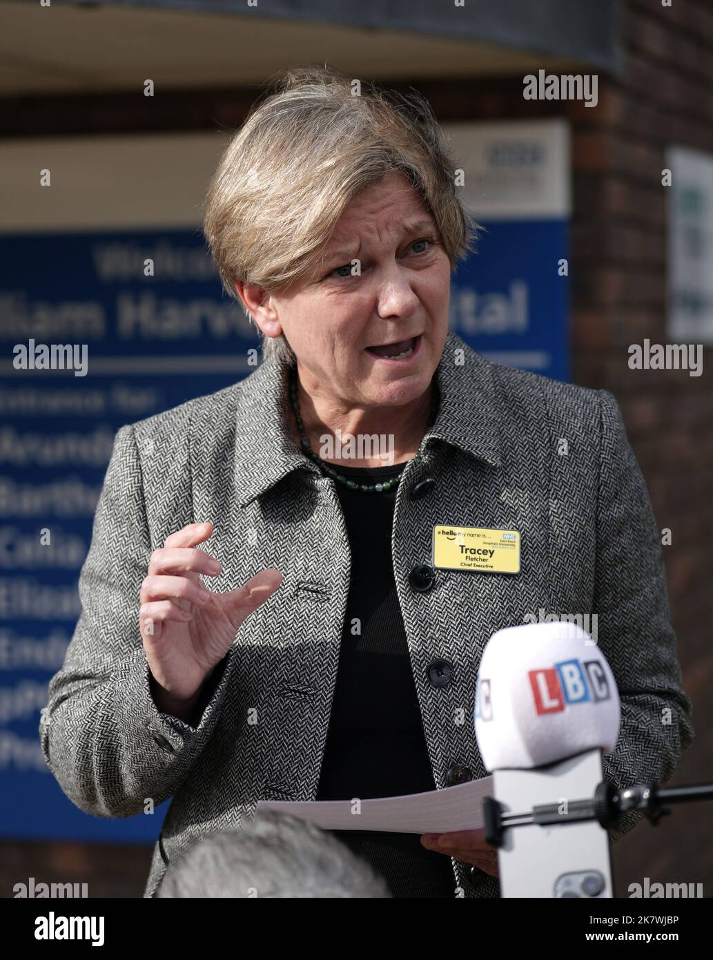 Tracey Fletcher, Chief Executive of East Kent Hospitals providing a ...