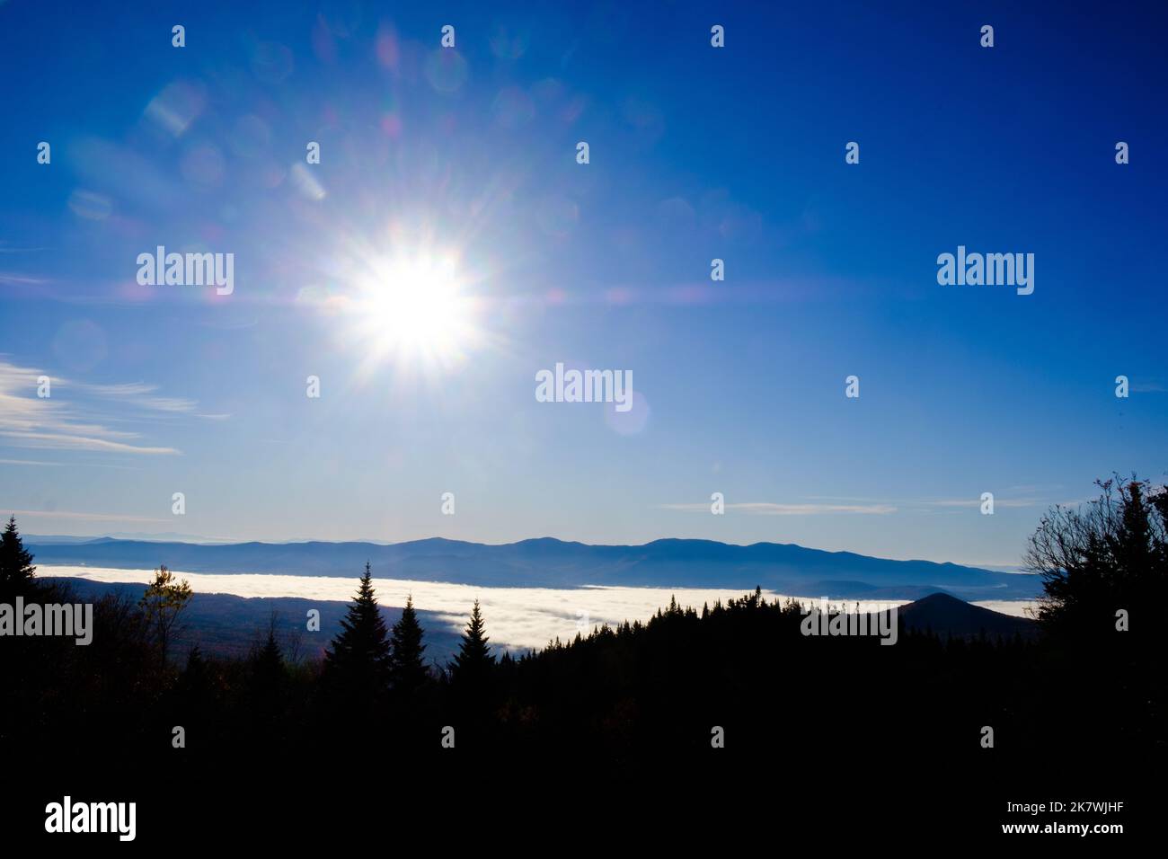 Colorful autumn fall foliage views on Mt. Mansfield, Stowe, VT, New ...