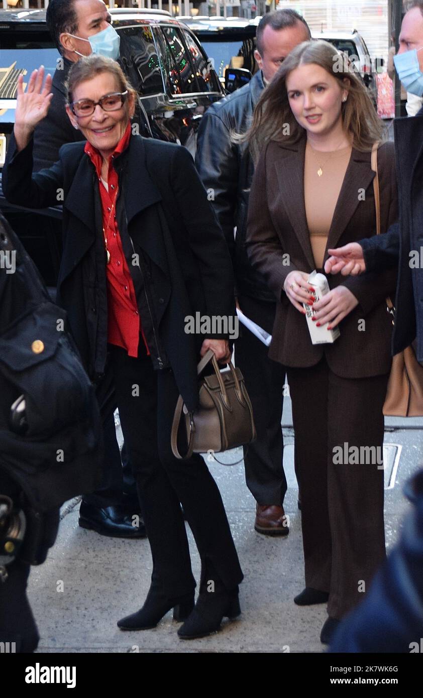 New York NY Oct 19: Judge Judy and her grandaughter Sarah Rose arrive ...