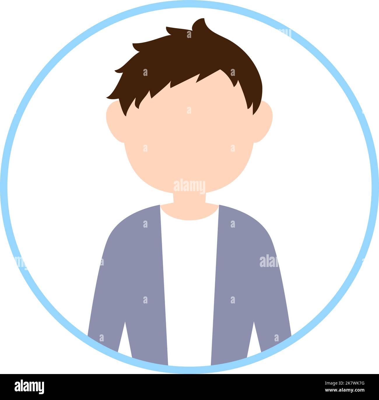 Faceless person icon with blue frame Stock Vector Image & Art - Alamy
