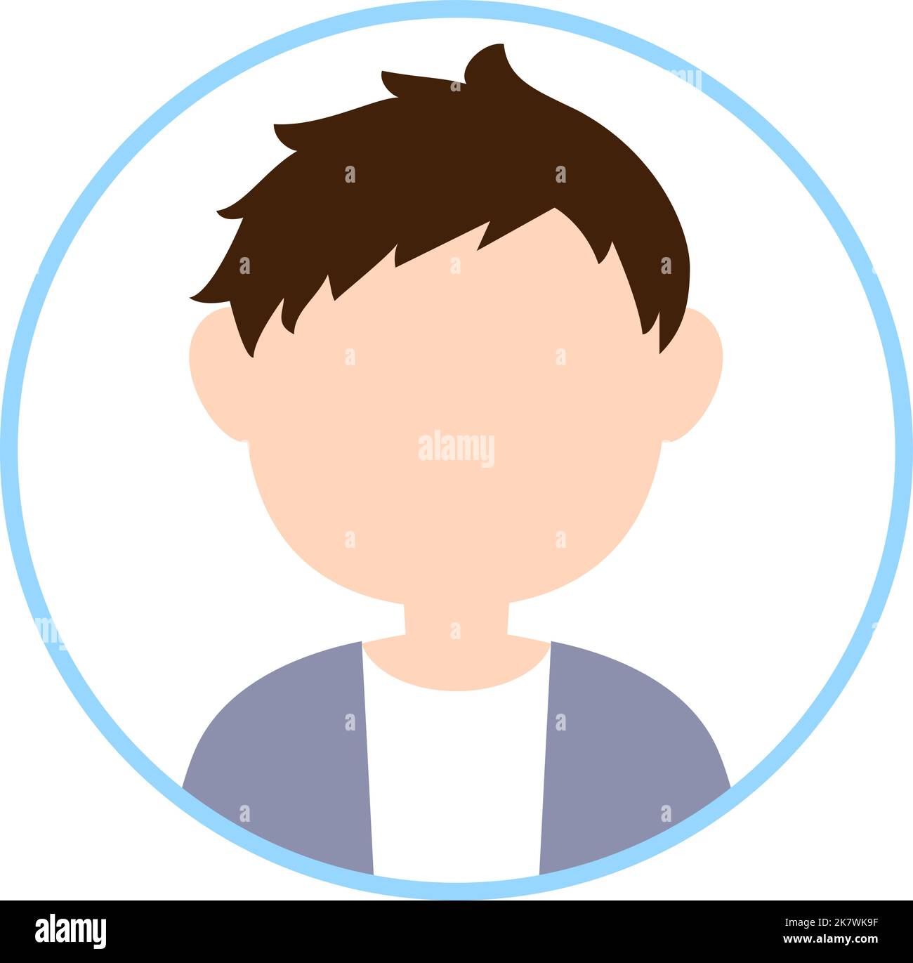 Faceless person icon with blue frame Stock Vector Image & Art - Alamy