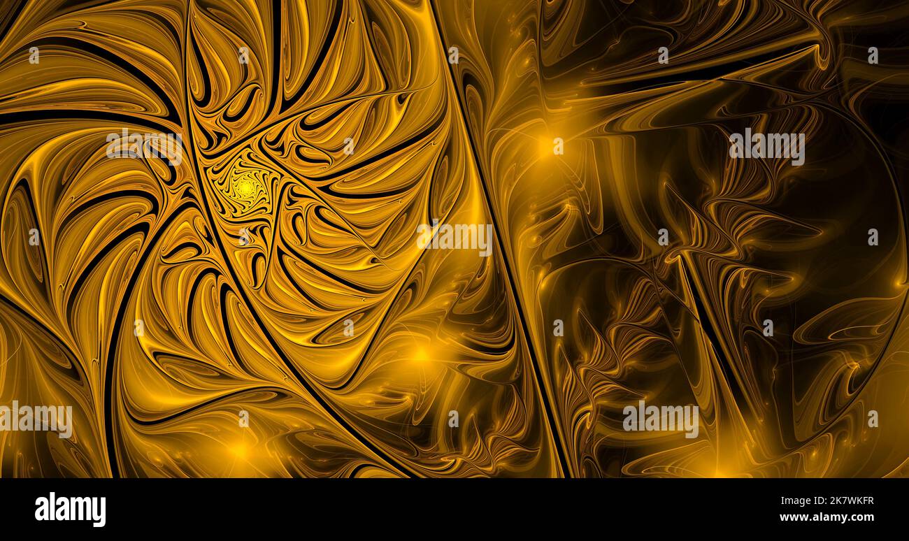 Abstract fractal patterns and shapes. Fractal spiral. Dynamic flowing ...